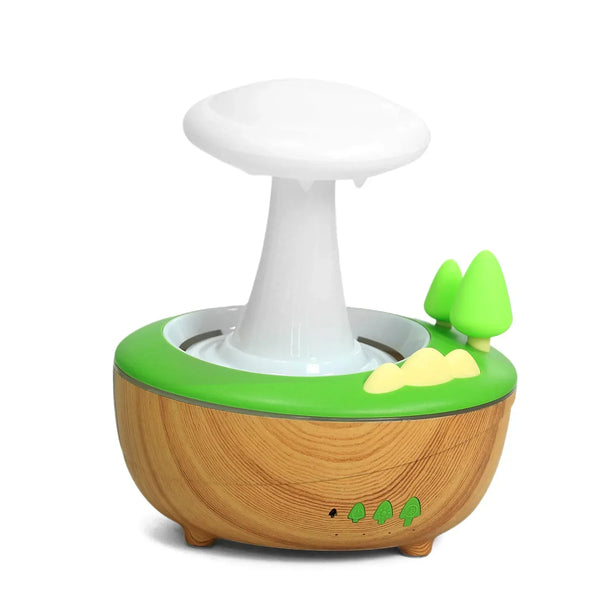 Raindrop Mushroom Aroma Diffuser 280ml | Light Woodgrain LED Humidifier ...