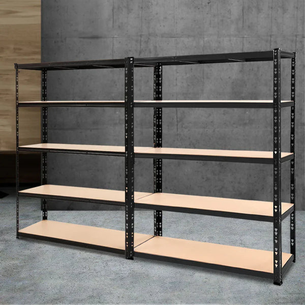 Giantz 2.4M x 1.8M Warehouse Shelving Racking Storage Garage Steel Bla ...